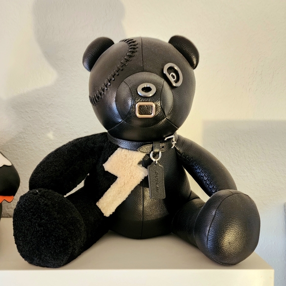 Coach | Art | Coach Black Leather Teddy Bear | Poshmark